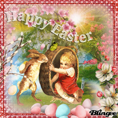 Kid With Hare Vintage Happy Easter Gif Pictures, Photos, and Images for ...