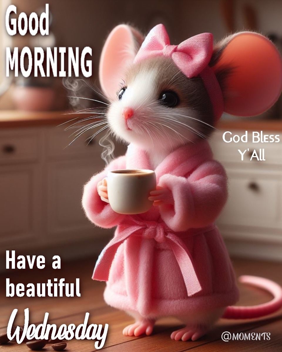 Cute Mouse Sipping Coffee - Good Morning, Have A Beautiful Wednesday Pictures, Photos, and ...