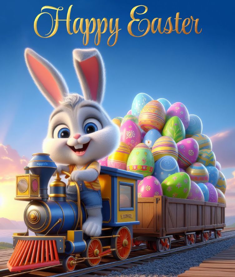 Bunny Train - Happy Easter Pictures, Photos, and Images for Facebook, Tumblr, Pinterest, and Twitter