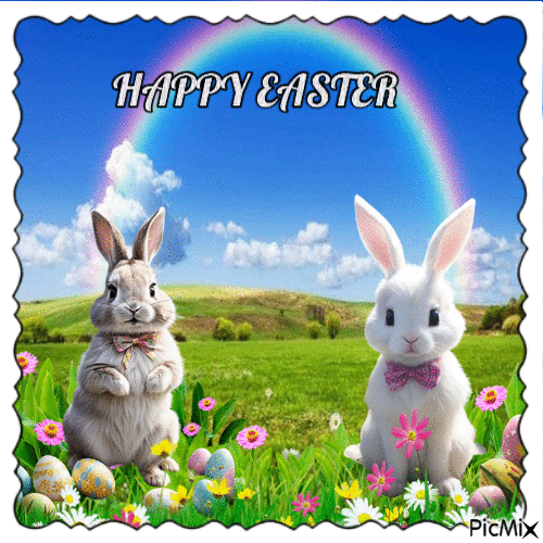 Rainbow Bunnies - Happy Easter Gif Pictures, Photos, and Images for ...