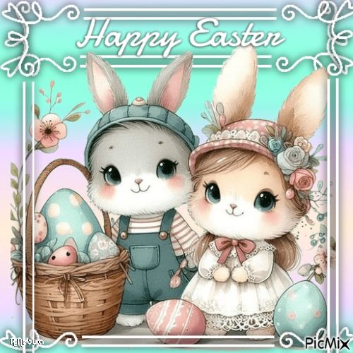 Bunny Girl & Boy - Happy Easter Gif Pictures, Photos, and Images for ...