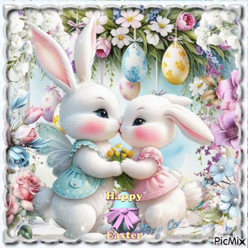 Bunny Kiss Happy Easter Animated Gif Pictures, Photos, and Images for ...
