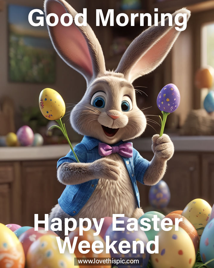 Ai Bunny Good Morning Happy Easter Weekend Quote Pictures, Photos, and ...