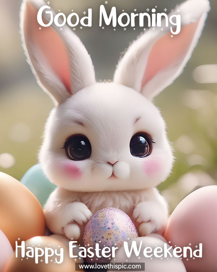 Mini Bunny Good Morning Easter Weekend Quote Pictures, Photos, and ...