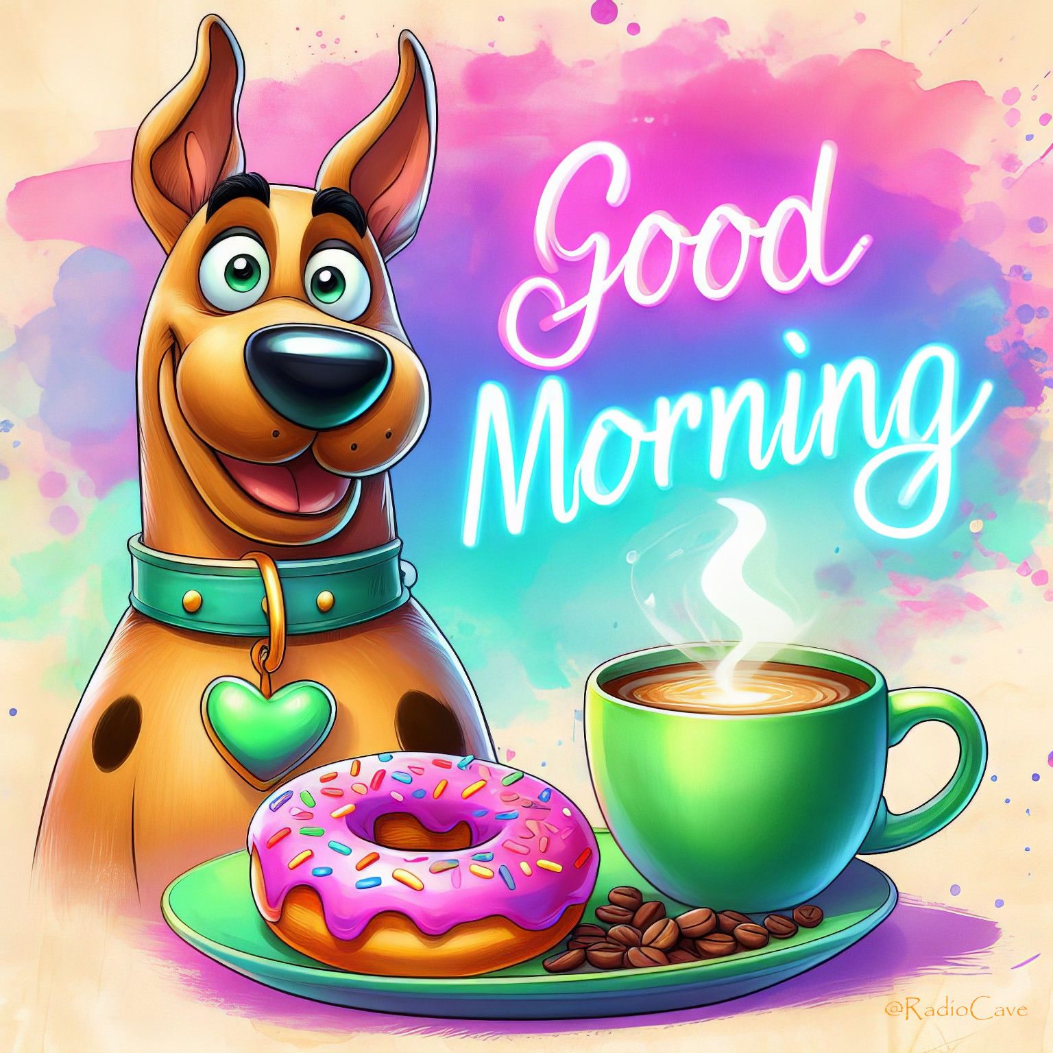 Good Morning Scooby Doo Quote With Coffee & Donuts Pictures, Photos ...