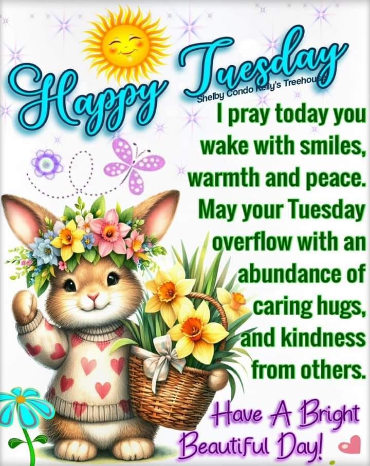 Floral Bunny Happy Tuesday Quote Pictures, Photos, and Images for ...