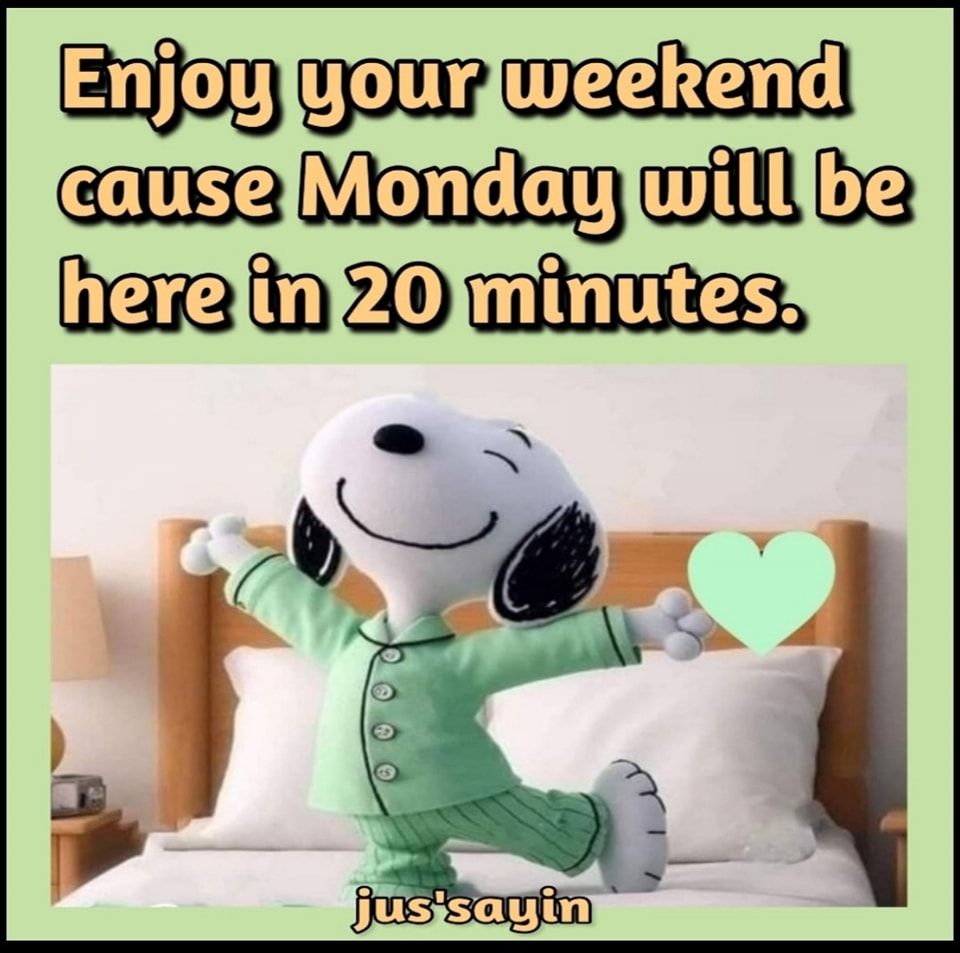 Enjoy Your Weekend Cause Monday Will Be Here In 20 Minutes. Pictures ...