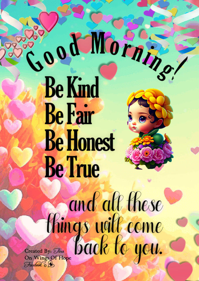 Be Kind, Be Fair, Be Honest, Be True, And All These Things Will Come ...