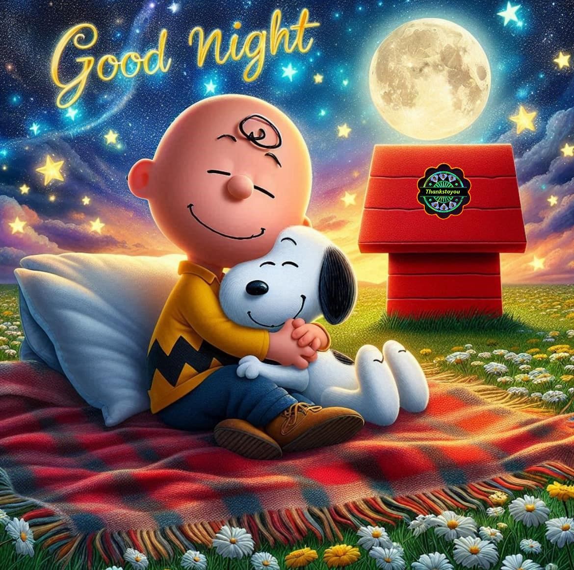 Charlie Hugging Snoopy - Good Night Pictures, Photos, and Images for ...
