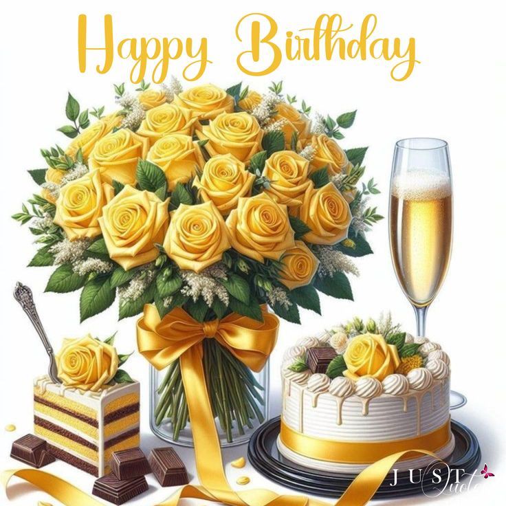 Yellow Rose Happy Birthday Greeting Pictures, Photos, and Images for ...