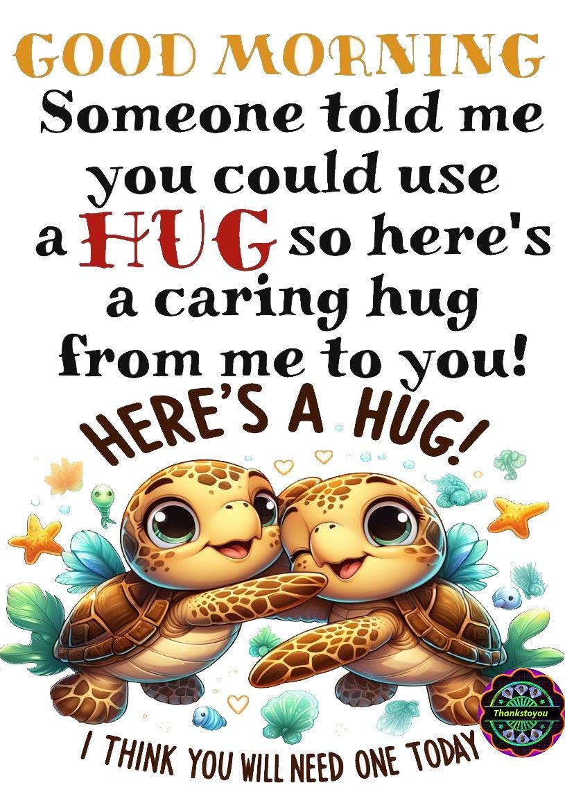 Good Morning, Someone Told Me You Could Use A Hug So Here's A Caring ...