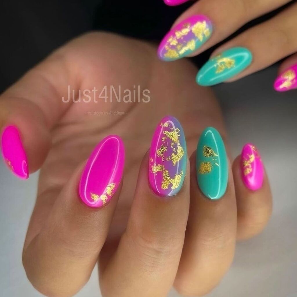 Gold Flake Marble Summer Nails Pictures, Photos, and Images for Facebook, Tumblr, Pinterest, and ...