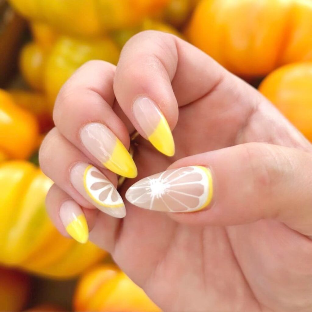 Lemon French Tip Nails Pictures, Photos, and Images for Facebook ...