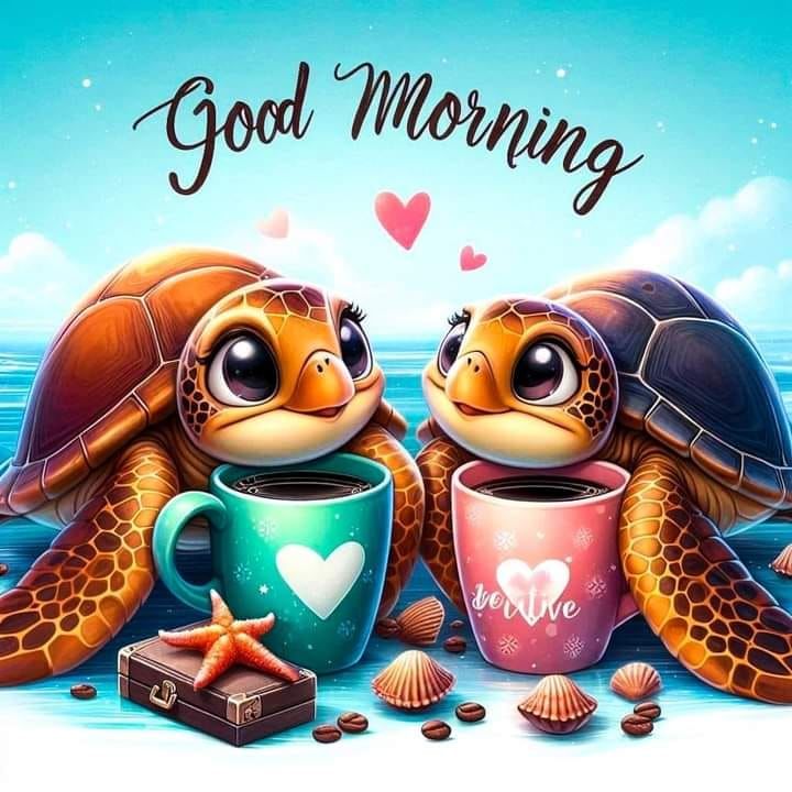Cute Good Morning Greeting With Turtles Pictures, Photos, and Images ...