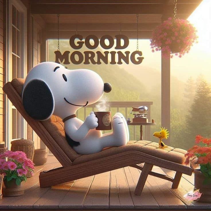 Good Morning With Snoopy Drinking Coffee Pictures, Photos, and Images ...