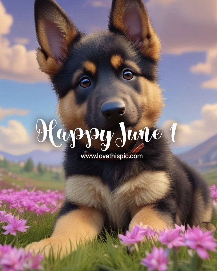 Cute Doggy In Flowers - Happy June 1 Greeting Pictures, Photos, and ...