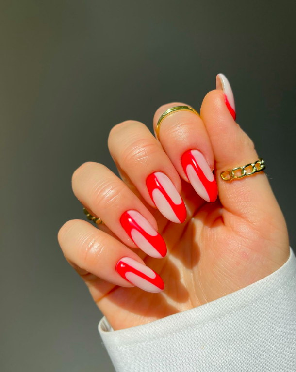 Abstract Red And Tan Nails Pictures, Photos, and Images for Facebook ...