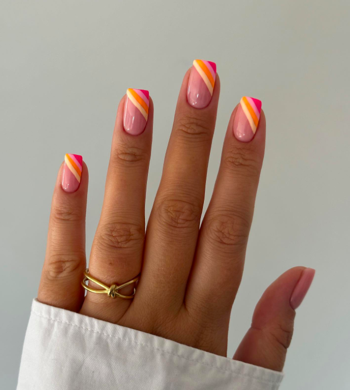 Sunset Striped Side Nails Pictures, Photos, and Images for Facebook ...