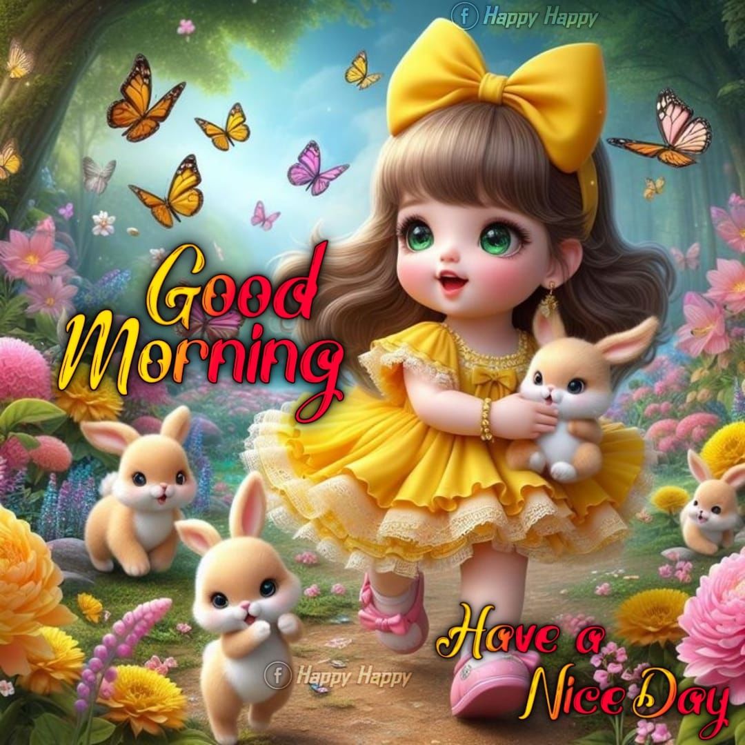 Girl & Bunnies - Good Morning. Have A Nice Day Pictures, Photos, and ...