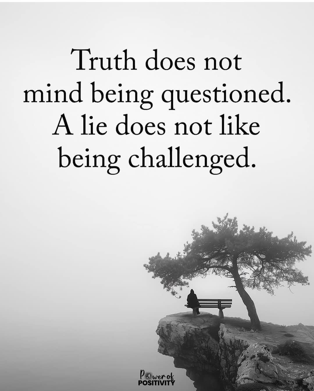 Truth Does Not Mind Being Questioned. A Lie Does Not Like Being ...