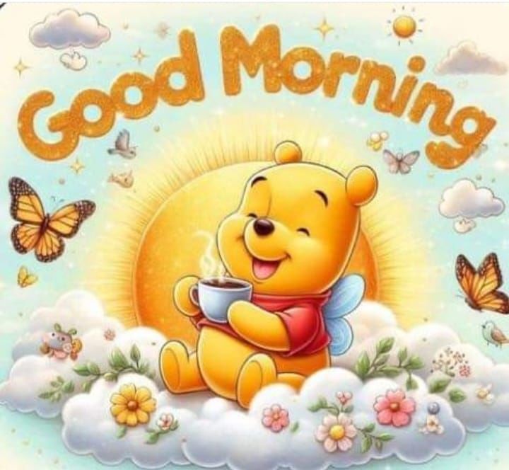 Winnie The Pooh Sipping Coffee - Good Morning Quote Pictures, Photos ...