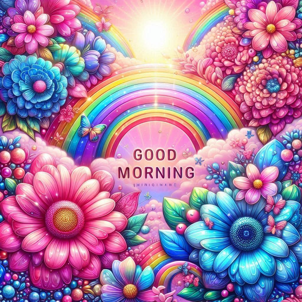 Colorful Floral Rainbow Good Morning Quote Pictures, Photos, and Images ...