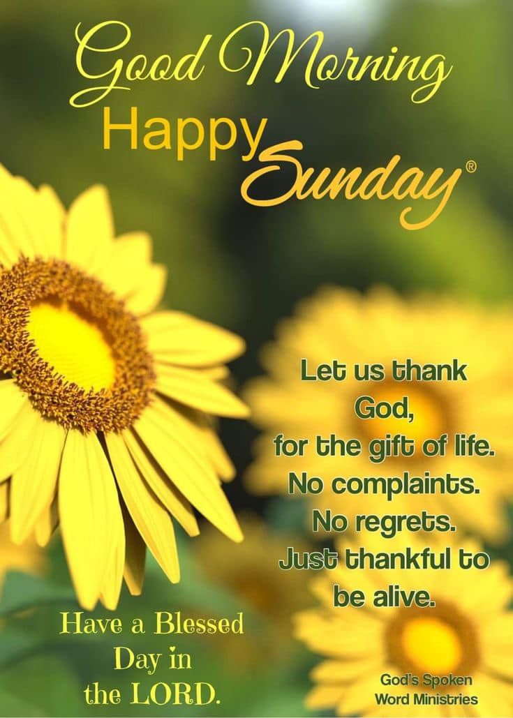 Let Us Thank God, For The Gift Of Life. Good Morning Happy Sunday ...