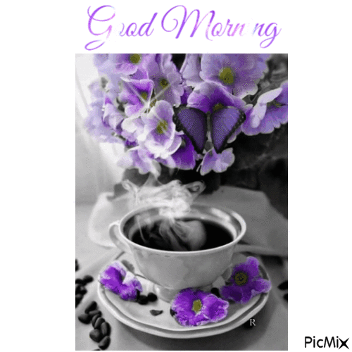 Purple Butterfly & Coffee - Good Morning Pictures, Photos, and Images ...