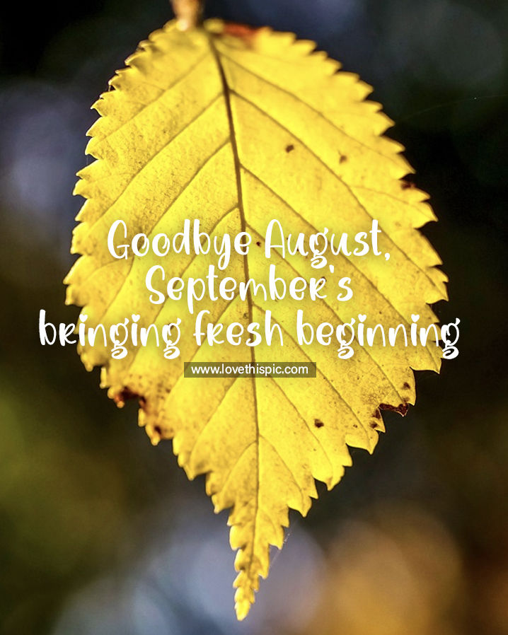 Goodbye August, September’s Bringing Fresh Beginning Pictures, Photos ...
