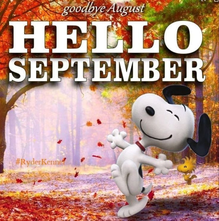 Snoopy In Fall Forest - Goodbye August Hello September Pictures, Photos ...