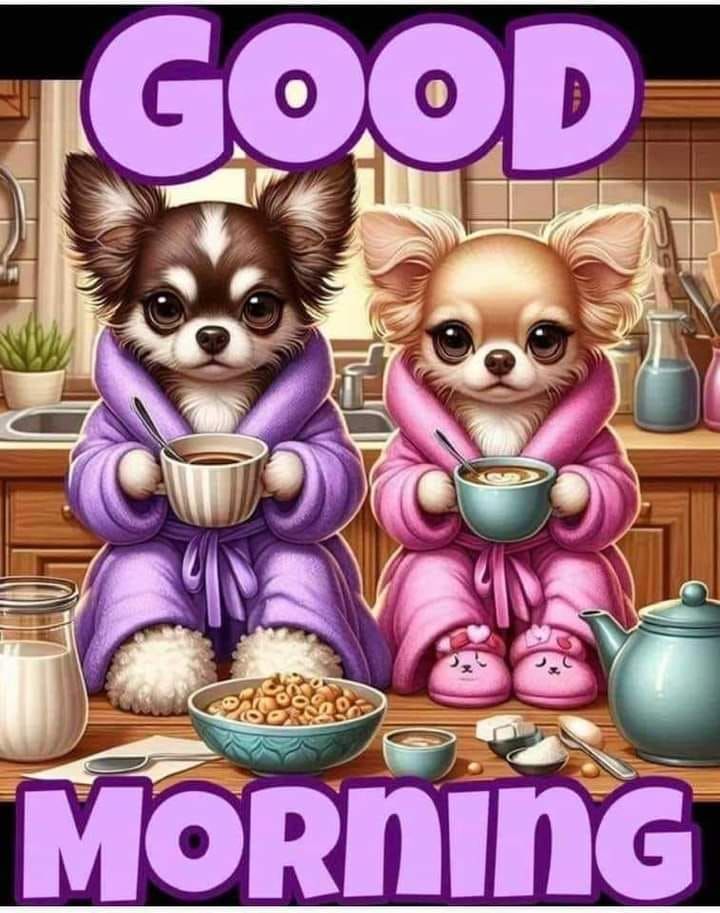 Pups Drinking Coffee - Good Morning Pictures, Photos, and Images for ...