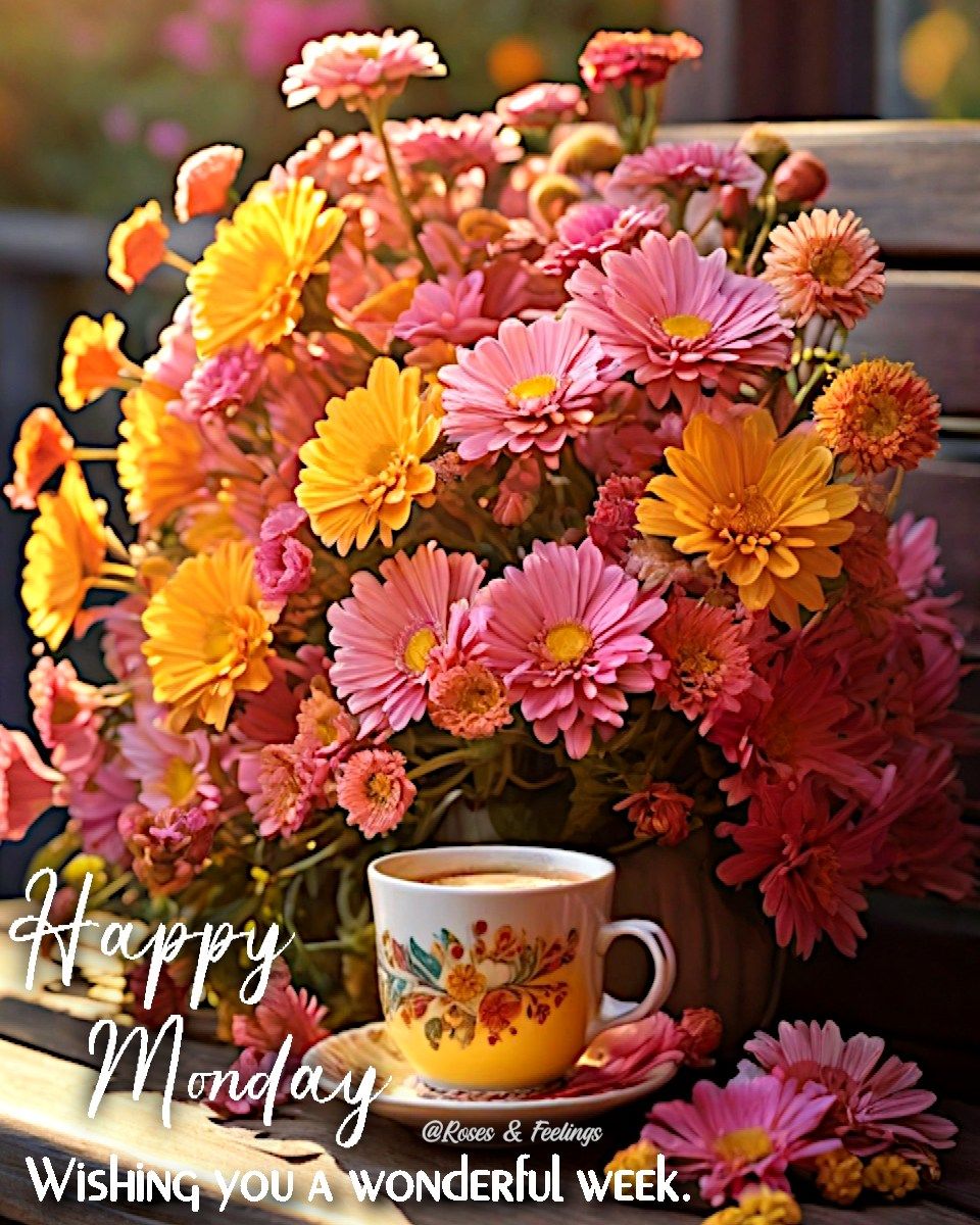 Happy Monday Greeting With Flowers Pictures, Photos, and Images for ...