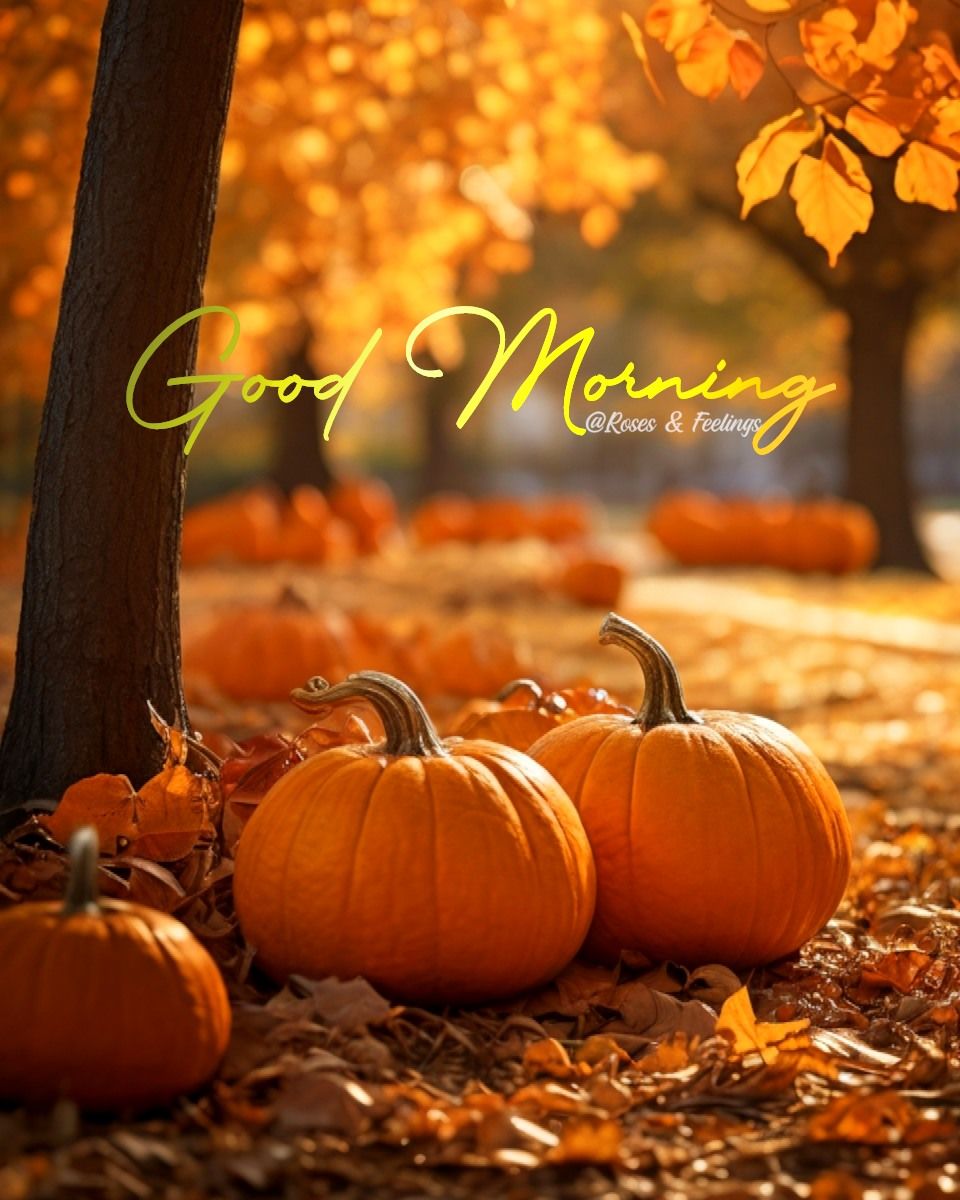 Good Morning Greeting With Fall Pumpkins Pictures, Photos, and Images ...