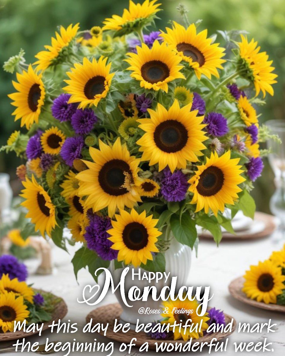 Happy Monday Greeting With Sunflowers Pictures, Photos, and Images for ...