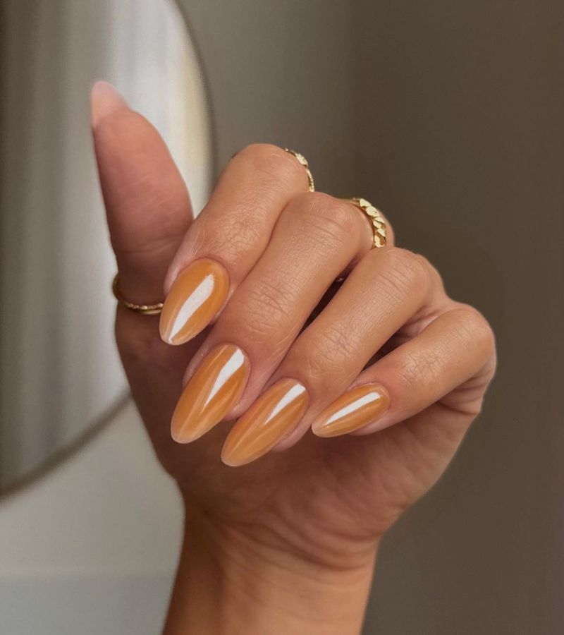Classic Glossy Pumpkin Spice Nails Pictures, Photos, and Images for ...