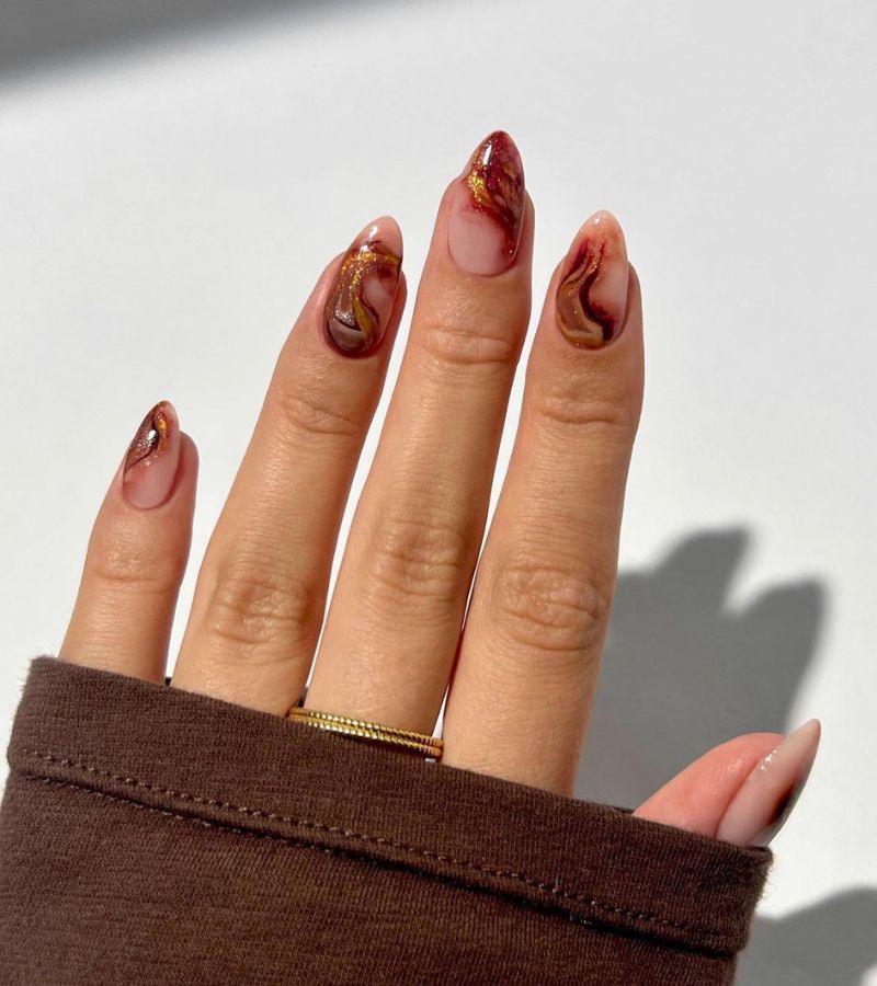 Short Marble Fall Nails Pictures, Photos, and Images for Facebook ...