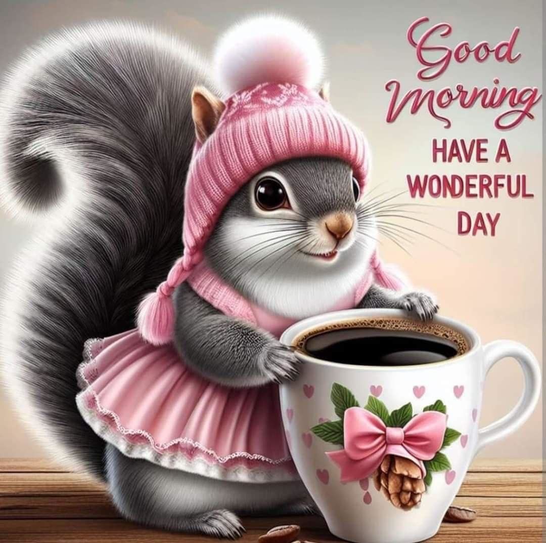 Coffee Squirrel - Good Morning, Have A Wonderful Day Pictures, Photos ...