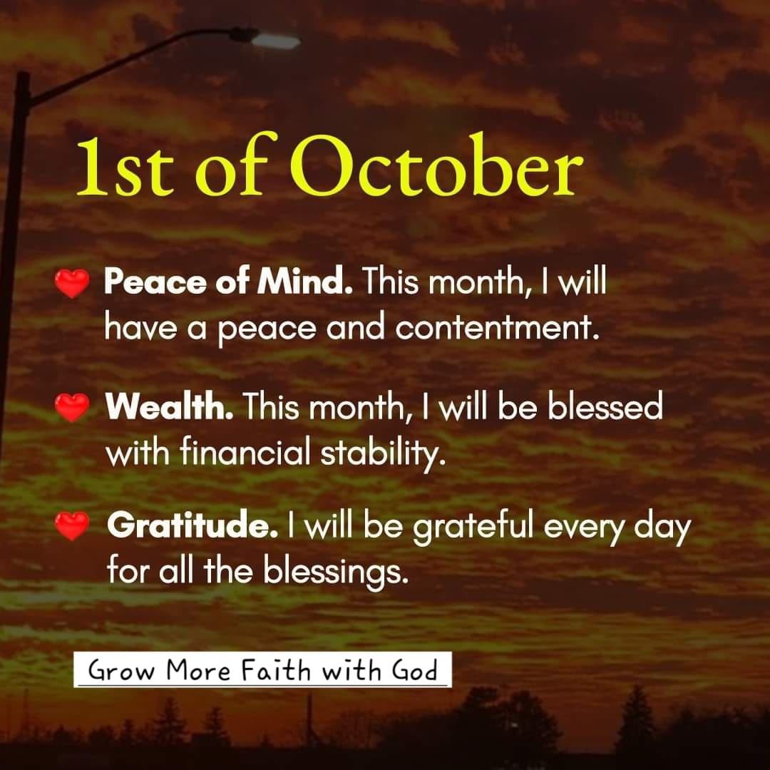 1st Of October: Peace Of Mind, Wealth And Gratitude Pictures, Photos ...