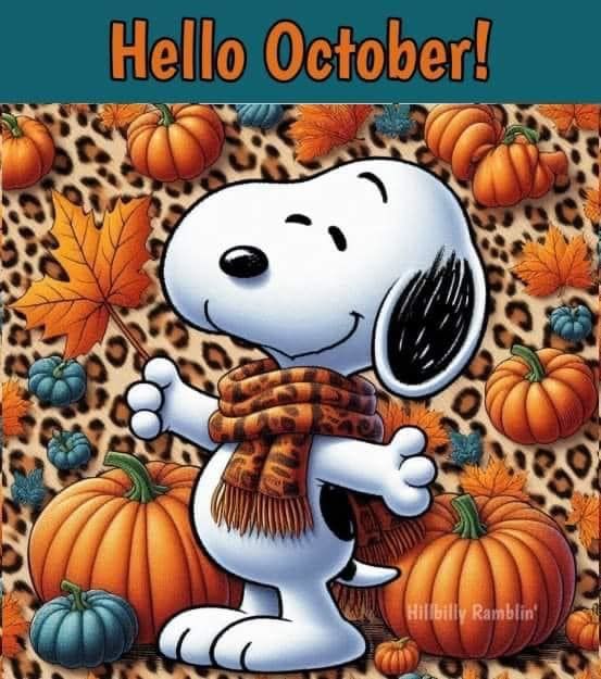 Fall Snoopy, Hello October! Pictures, Photos, and Images for Facebook ...