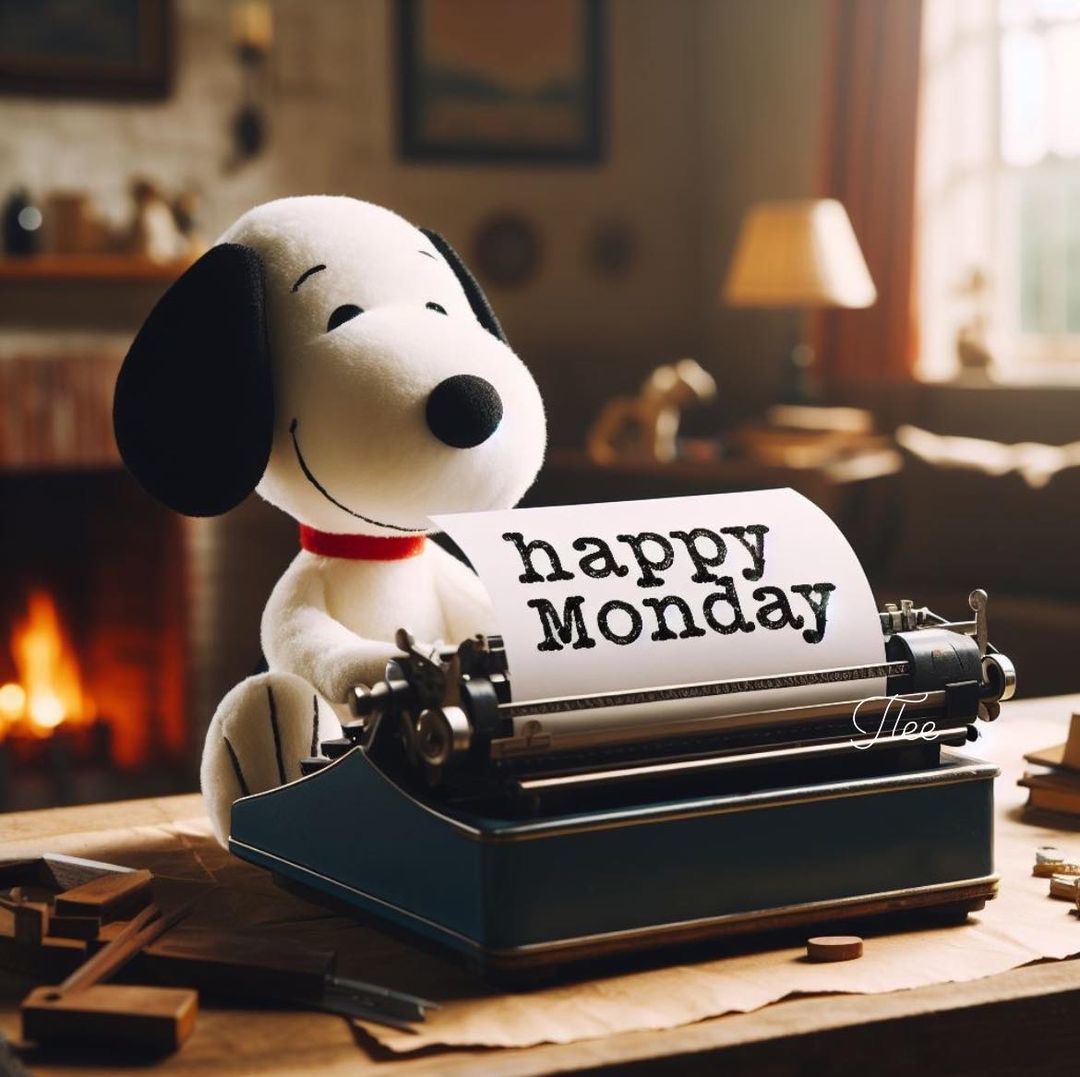 Snoopy On Typewriter - Happy Monday Quote Pictures, Photos, and Images ...