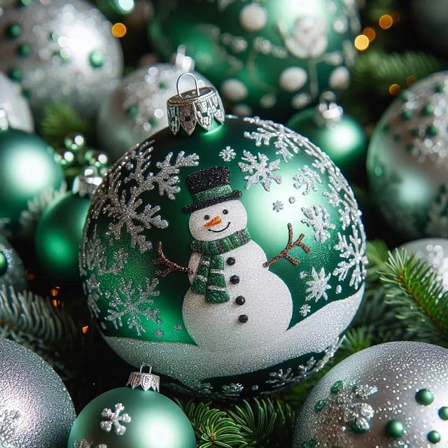 Green Snowman And Snowflake Ornament Pictures, Photos, and Images for ...