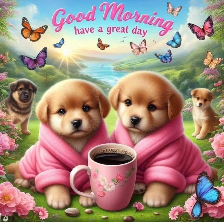 Good Morning Puppies & Butterflies Pictures, Photos, and Images for ...