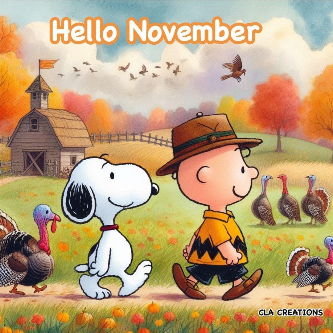 Charlie & Snoopy Hello November Greeting Pictures, Photos, and Images ...