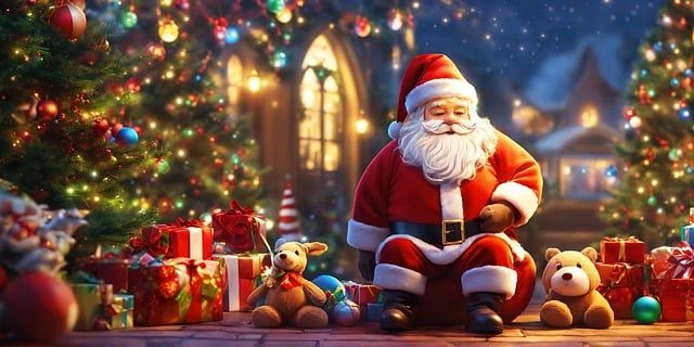 Santa Sitting By Gifts Pictures, Photos, and Images for Facebook ...