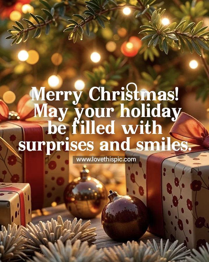 Merry Christmas! May Your Holiday Be Filled With Surprises And Smiles ...