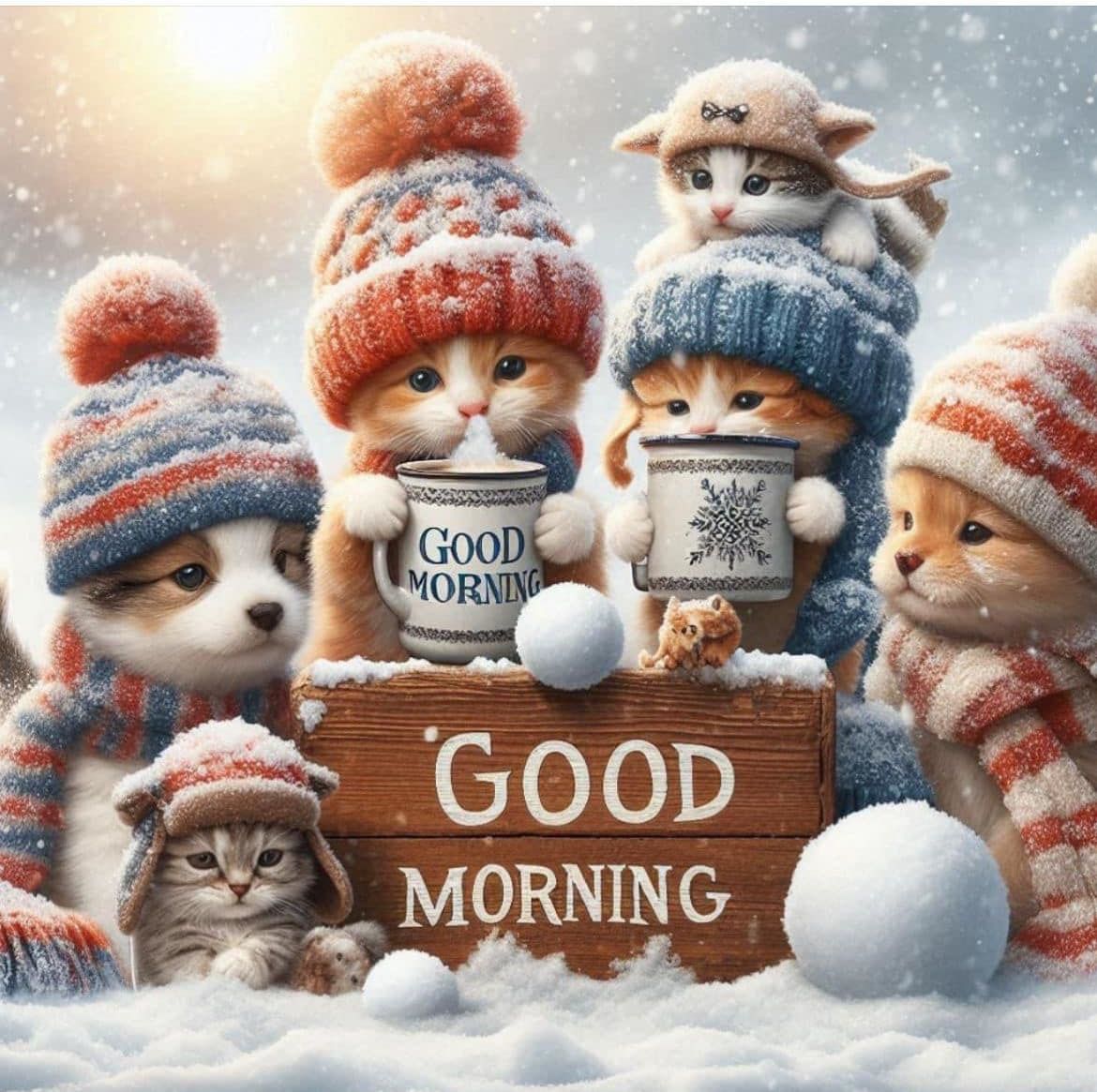 Kittens In Winter - Good Morning Pictures, Photos, and Images for ...