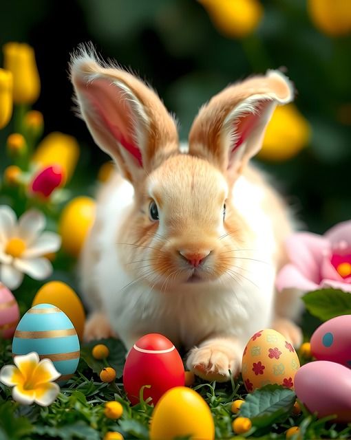 Tan Bunny With Easter Eggs Pictures, Photos, and Images for Facebook ...
