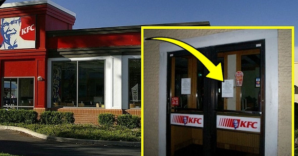 KFC To Customers Upset By Sign On Front Door: Too Bad, It's Staying Up ...