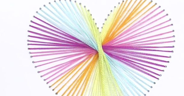 DIY String Art Heart Card For Valentine’s Day