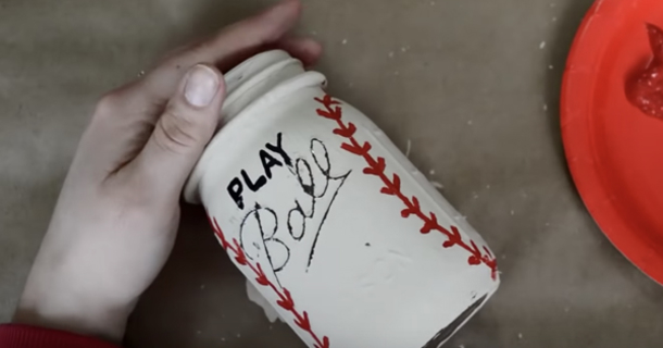 How To Make A DIY Baseball Mason Jar